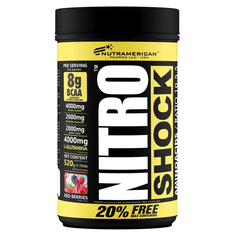 Nitro Shock Aminoácidos Ramificados y Glutamina – ELITE NUTRITION